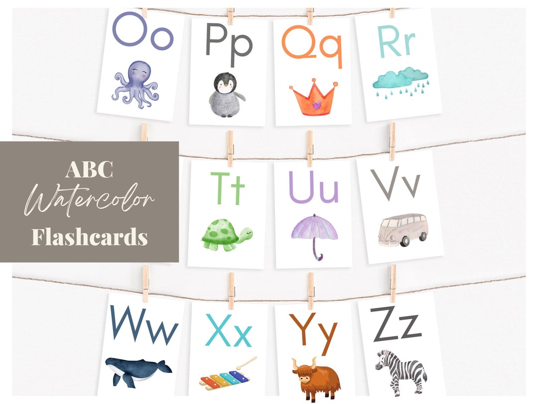 ABC Flashcards Nursery Decor Preschool Homeschool Flashcard and ABC ...