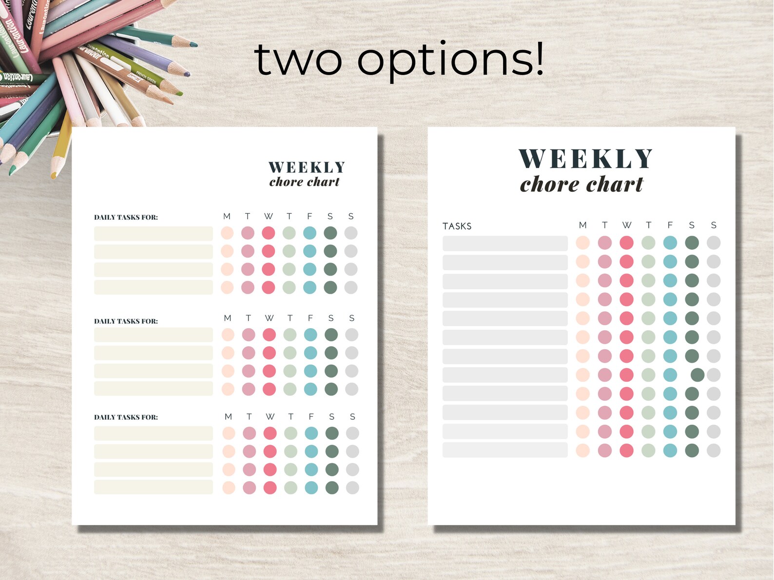 Simple Chore Chart for Kids L Weekly Chore Chart Printable L Family ...