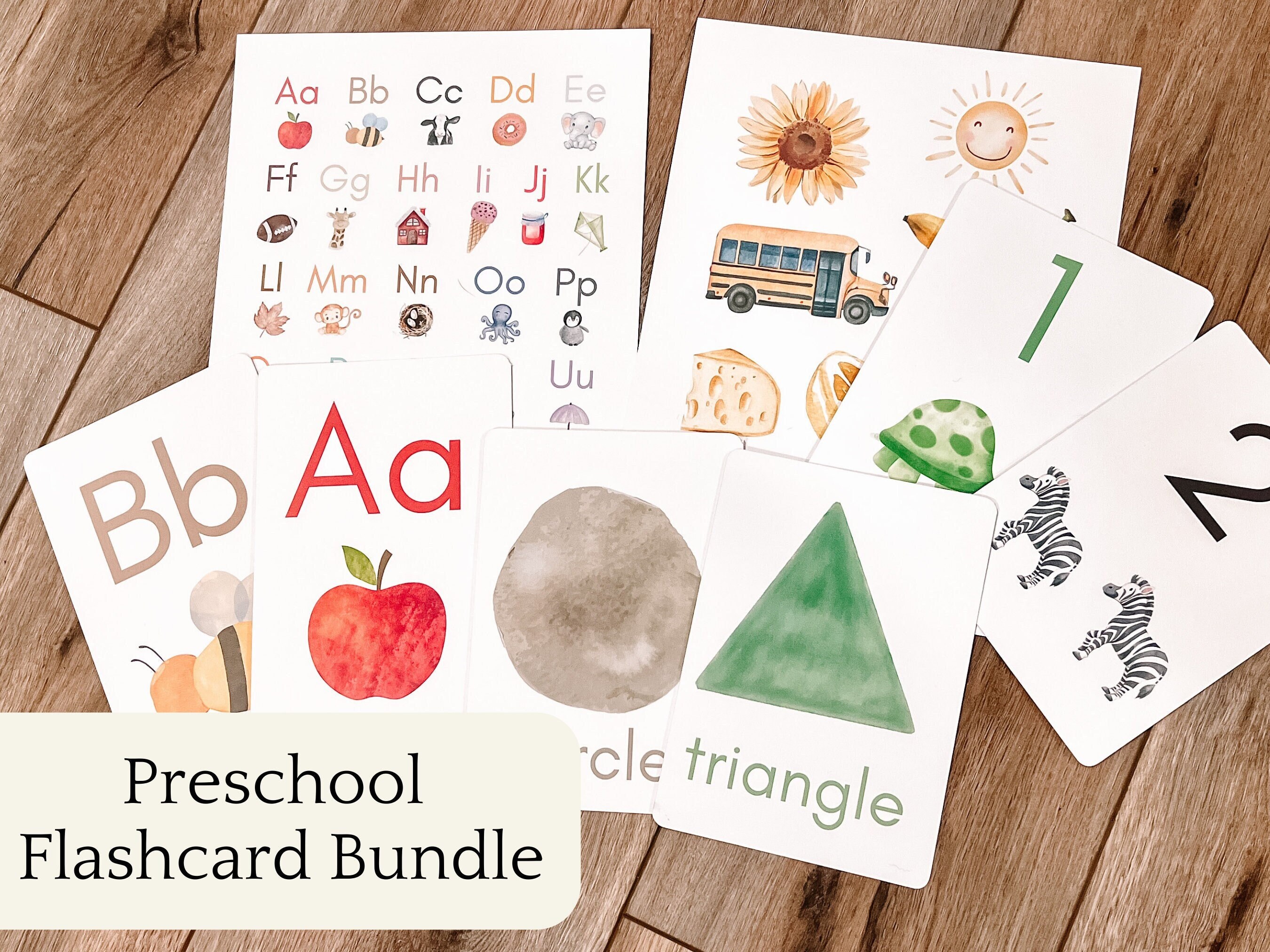BUNDLE L ABC Flashcards L Numbers Colors & Shapes Included L - Etsy