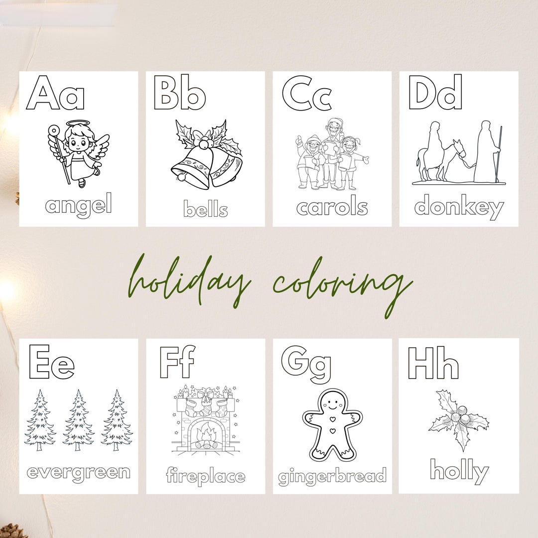Christian Christmas Coloring Book for Kids Wall Art Alphabet Homeschool ...