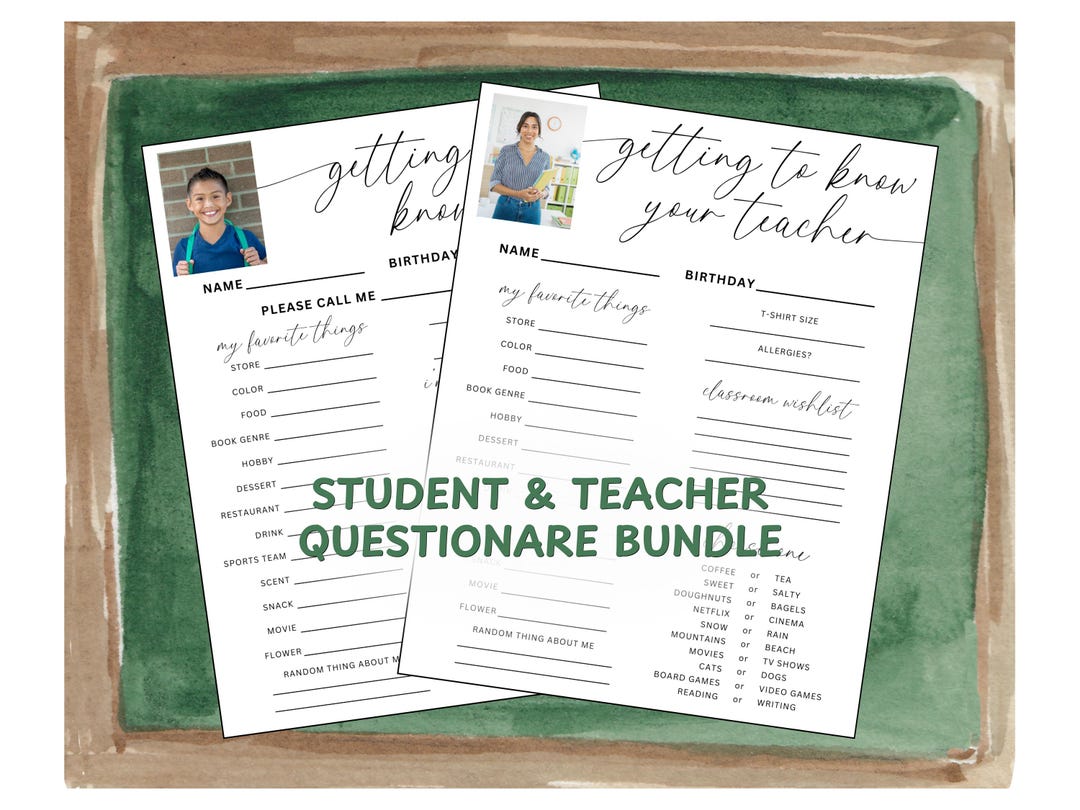 Teacher Student Favorite Things Survey: Back to School Printable (PDF ...