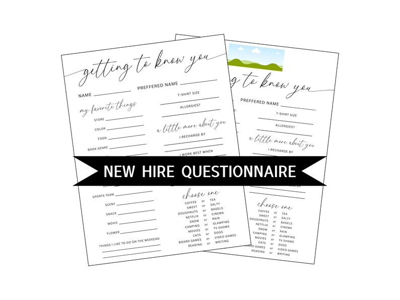 Employee Get to Know You Survey: Team Building Questionnaire (instant ...
