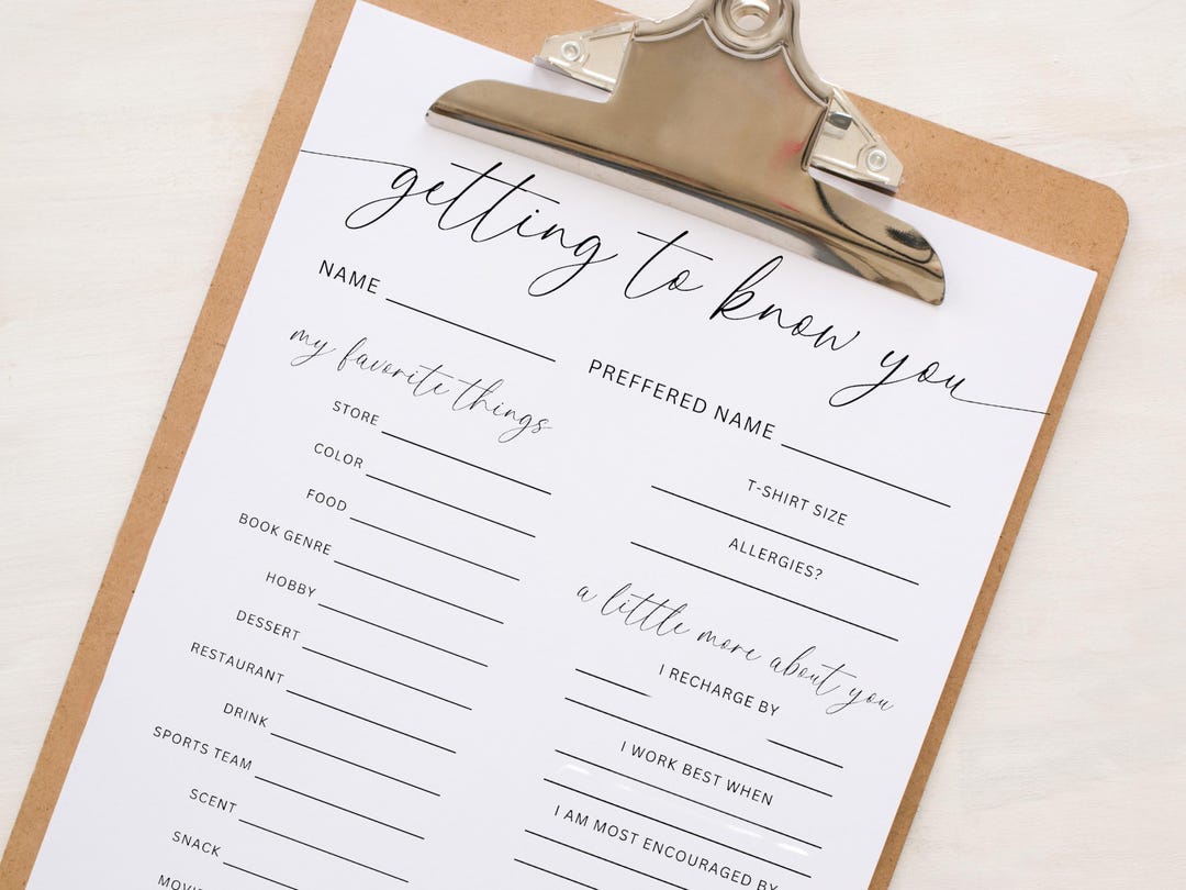 Employee Get to Know You Survey: Team Building Questionnaire (instant ...