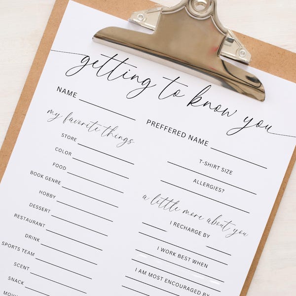 Employee Getting to Know You - Etsy