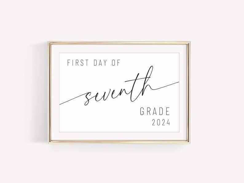 First Day of School Sign 2024-2025 Printable Grade Class Sign Instant ...
