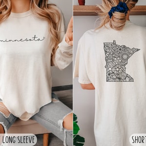 Minnesota Comfort Colors Shirt, Womens Floral Minnesota Crewneck Tee ...