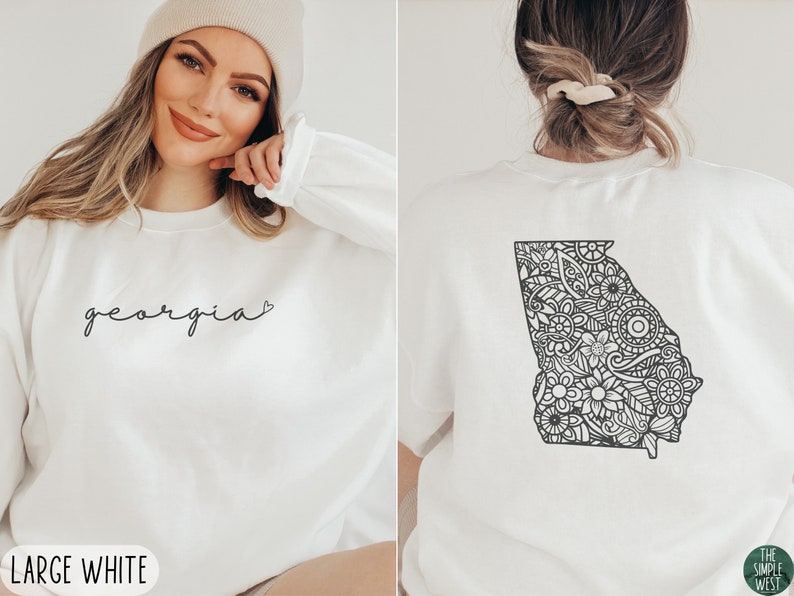 Georgia Sweatshirt | Floral Georgia Crewneck Pullover | Womens Georgia ...