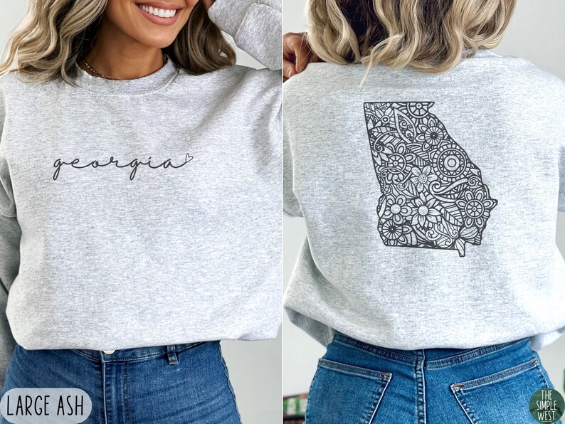 Georgia Sweatshirt | Floral Georgia Crewneck Pullover | Womens Georgia ...
