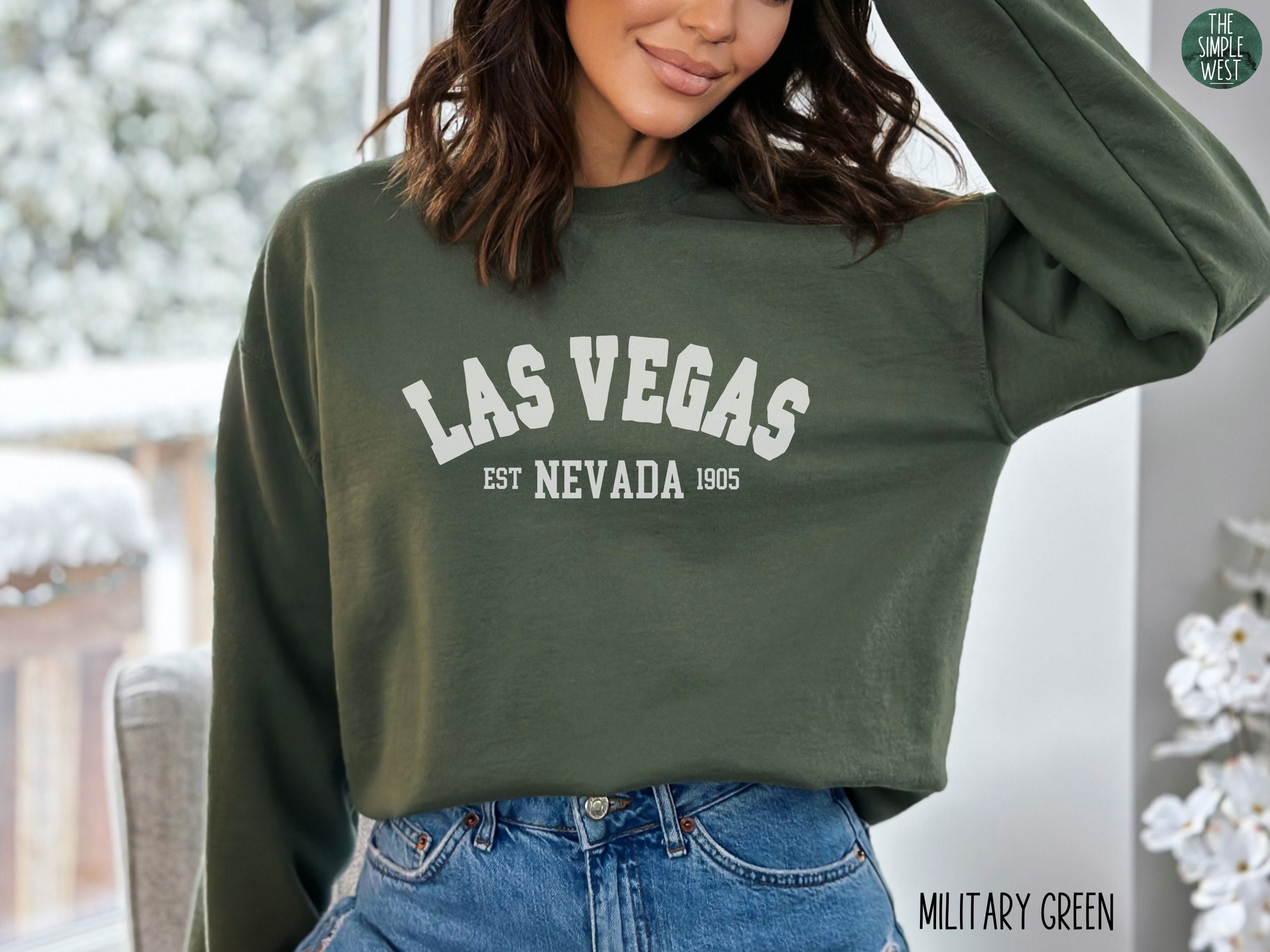 Las Vegas Sweatshirt, Las Vegas Nevada Crewneck, Las Vegas Travel Gift ...