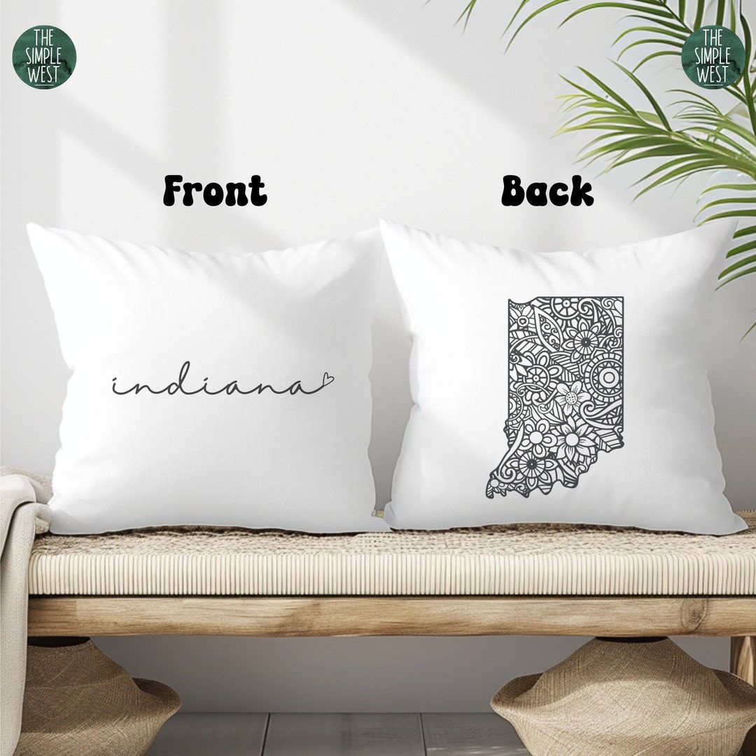 Indiana Pillow, Indiana Boho Home Decor, Moving to Indiana Gift ...
