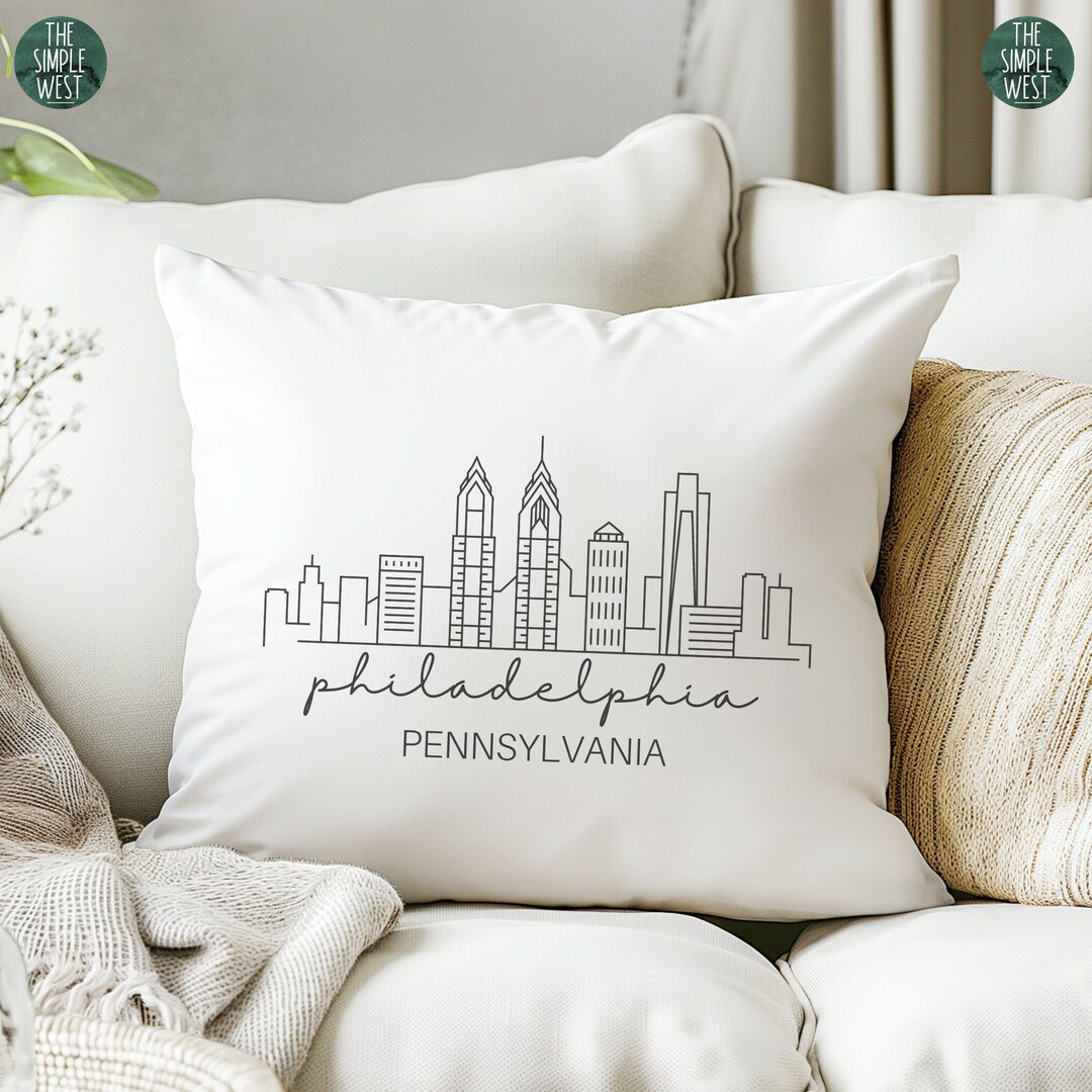 Philadelphia Pillow, Philadelphia Skyline Home Decor, Moving to ...