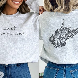 West Virginia Sweatshirt | Floral West Virginia Crewneck | Women’s West ...
