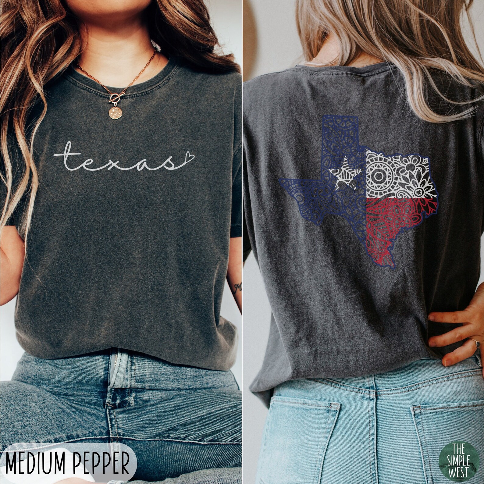 Texas Comfort Colors Shirt Women's Texas Flag Crewneck Tee Texas Home ...