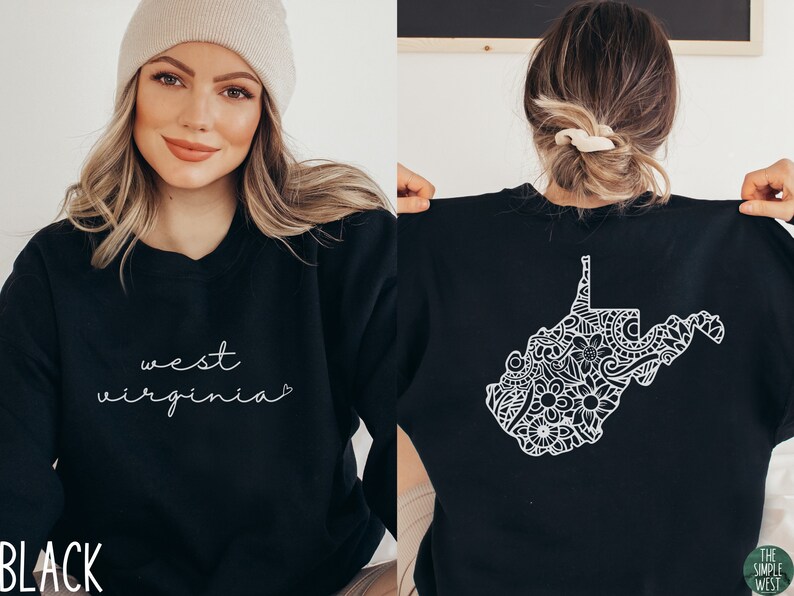 West Virginia Sweatshirt Floral West Virginia Crewneck - Etsy