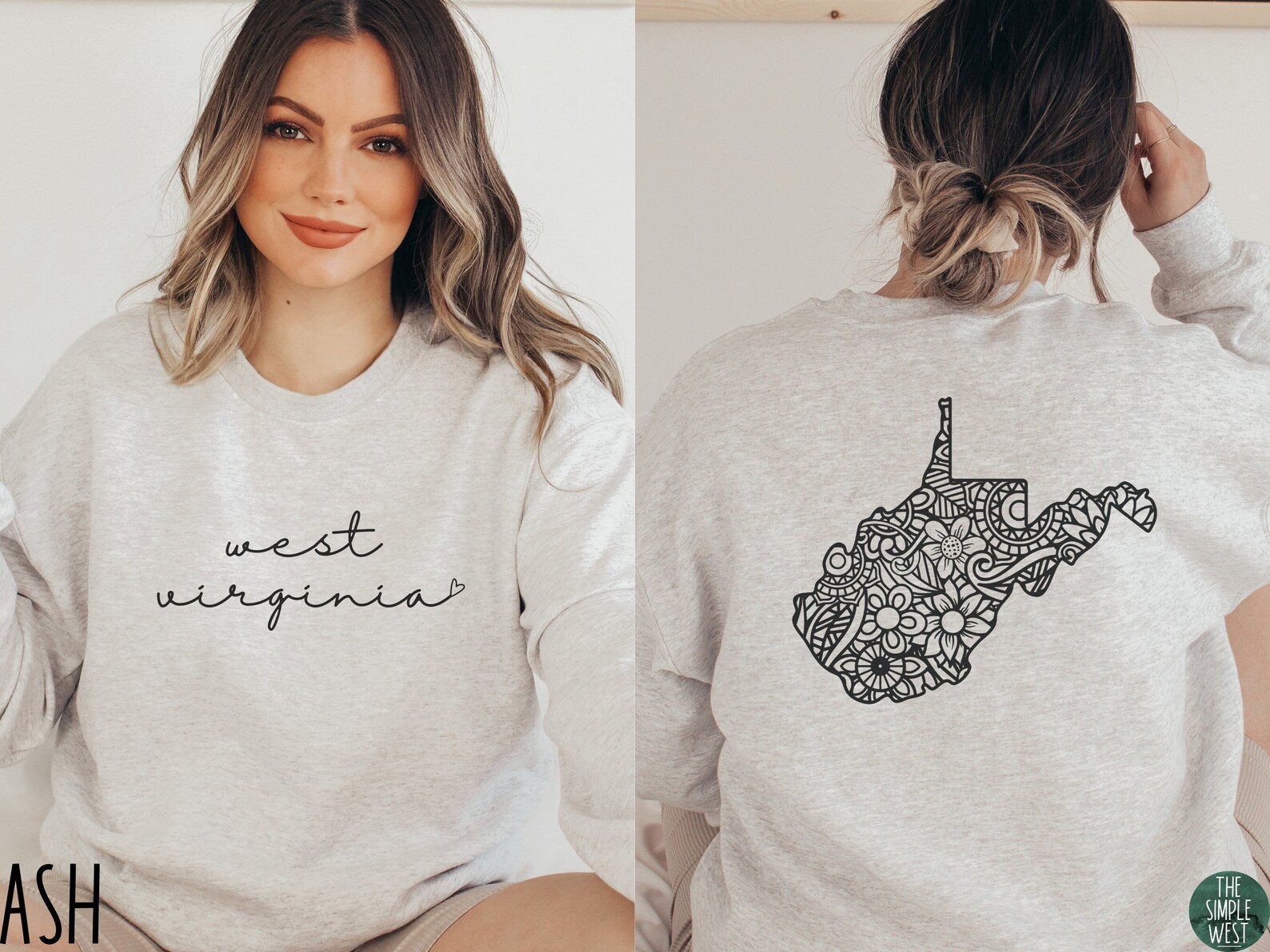 West Virginia Sweatshirt Floral West Virginia Crewneck - Etsy