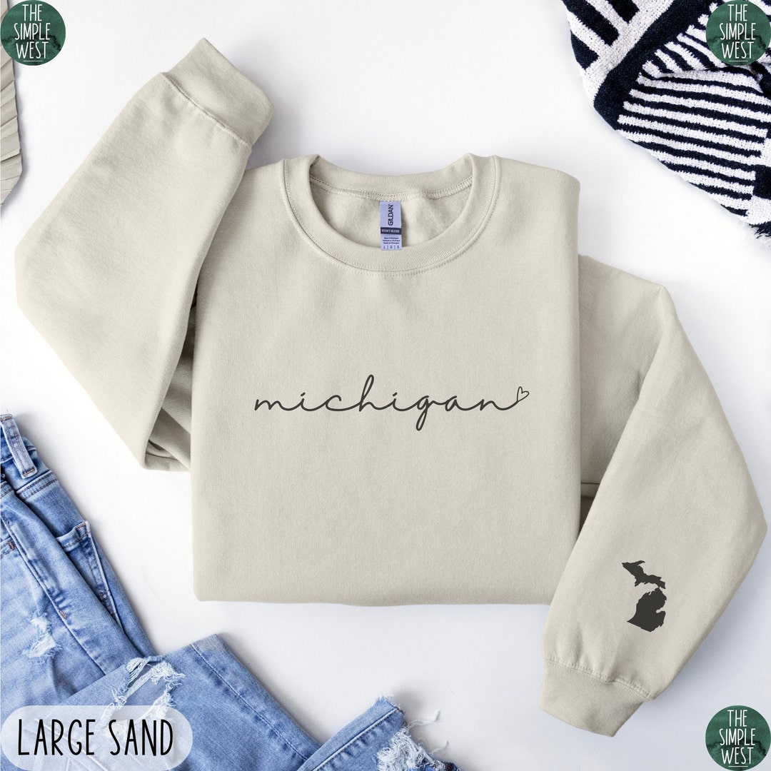 Michigan Crewneck Sweatshirt, Michigan Trip Shirt, Michigan Vacation ...