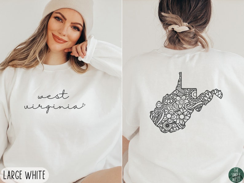 West Virginia Sweatshirt | Floral West Virginia Crewneck | Women’s West ...
