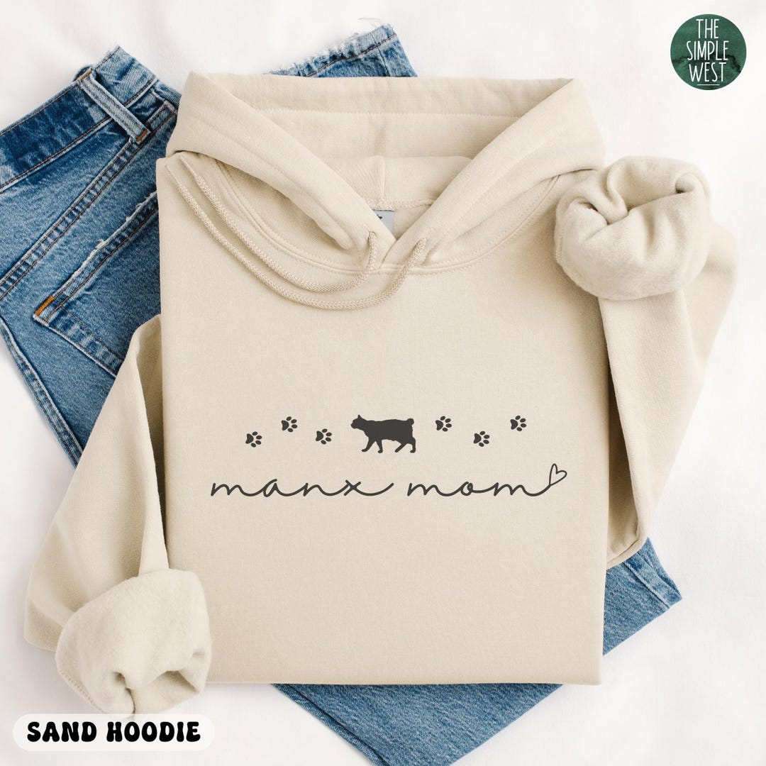 Manx Cat Mom Hoodie, Manx Mom Gifts, Cat Sweatshirt, Cat Mama Shirt ...