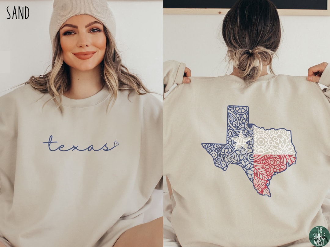 Texas Sweatshirt | Women's Texas Flag Crewneck | Texas Home State Pride ...