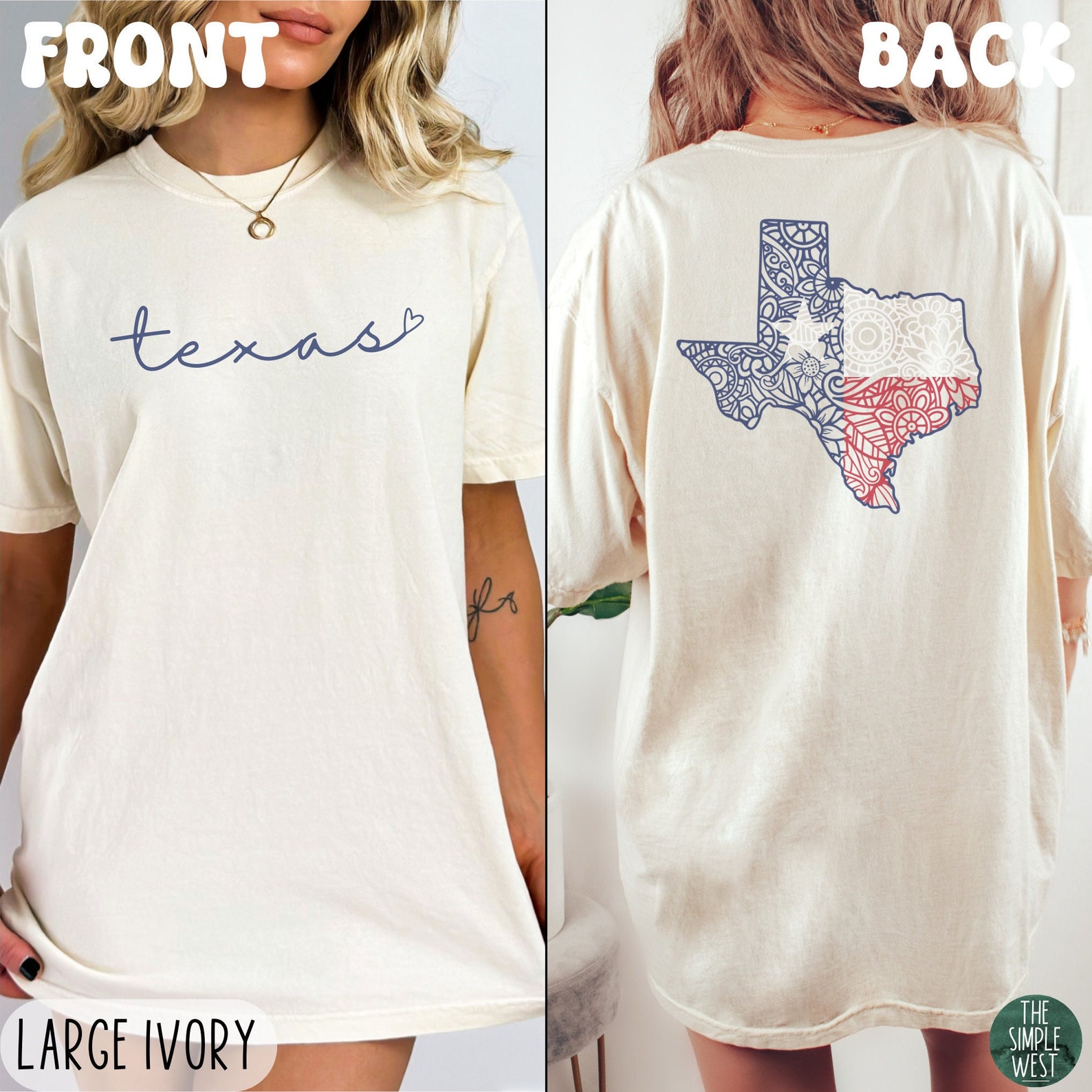 Texas Comfort Colors Shirt Women's Texas Flag Crewneck Tee Texas Home ...