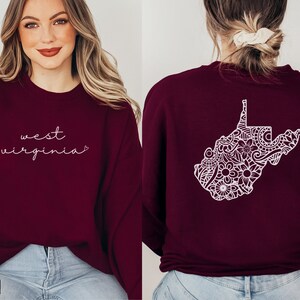 West Virginia Sweatshirt Floral West Virginia Crewneck - Etsy
