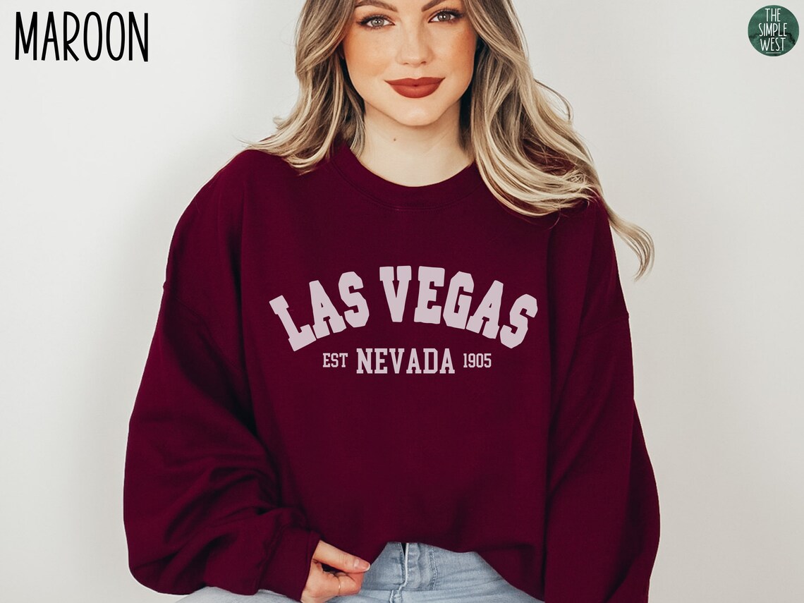 Las Vegas Sweatshirt, Las Vegas Nevada Crewneck, Las Vegas Travel Gift ...