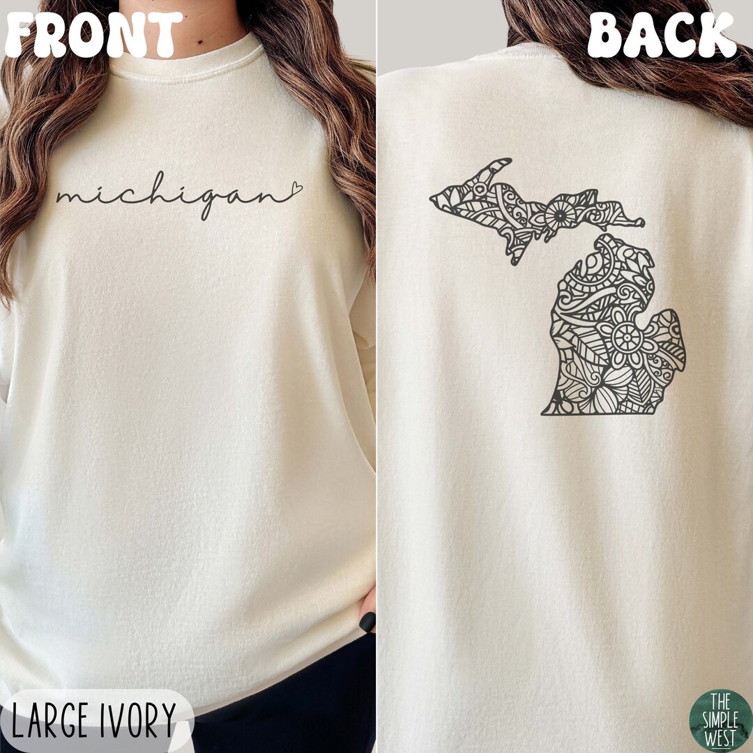 Michigan Long Sleeve Comfort Colors Shirt, Michigan Home State Pride ...