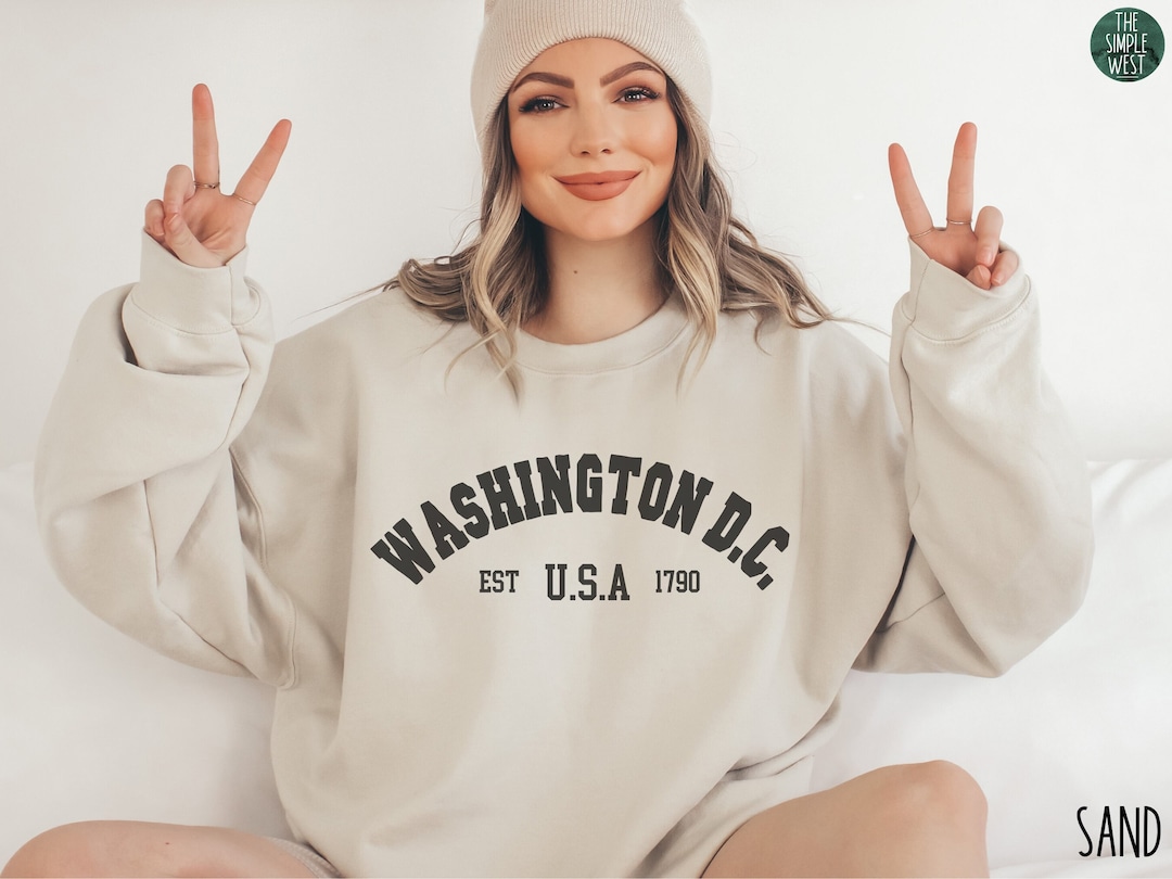 Washington D.C. Sweatshirt, DC Crewneck, Moving to DC Gift, DC Travel ...
