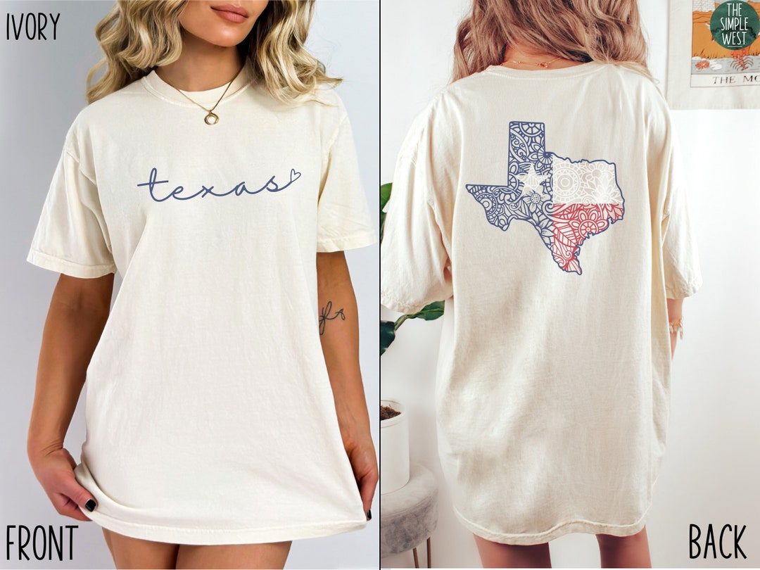 Texas Comfort Colors Shirt Women's Texas Flag Crewneck Tee Texas Home ...