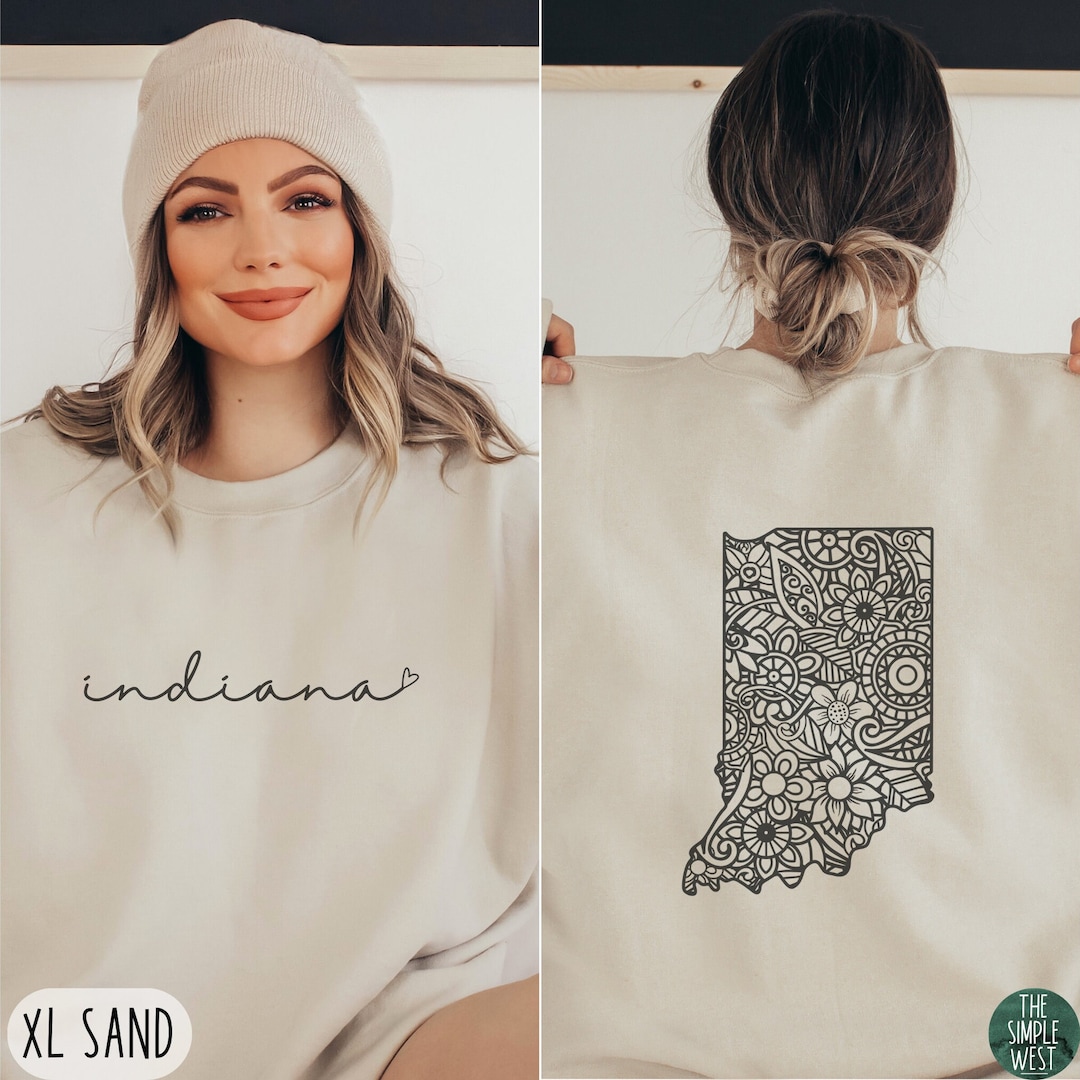 Indiana Sweatshirt | Floral Indiana Crewneck Pullover | Womens Indiana ...