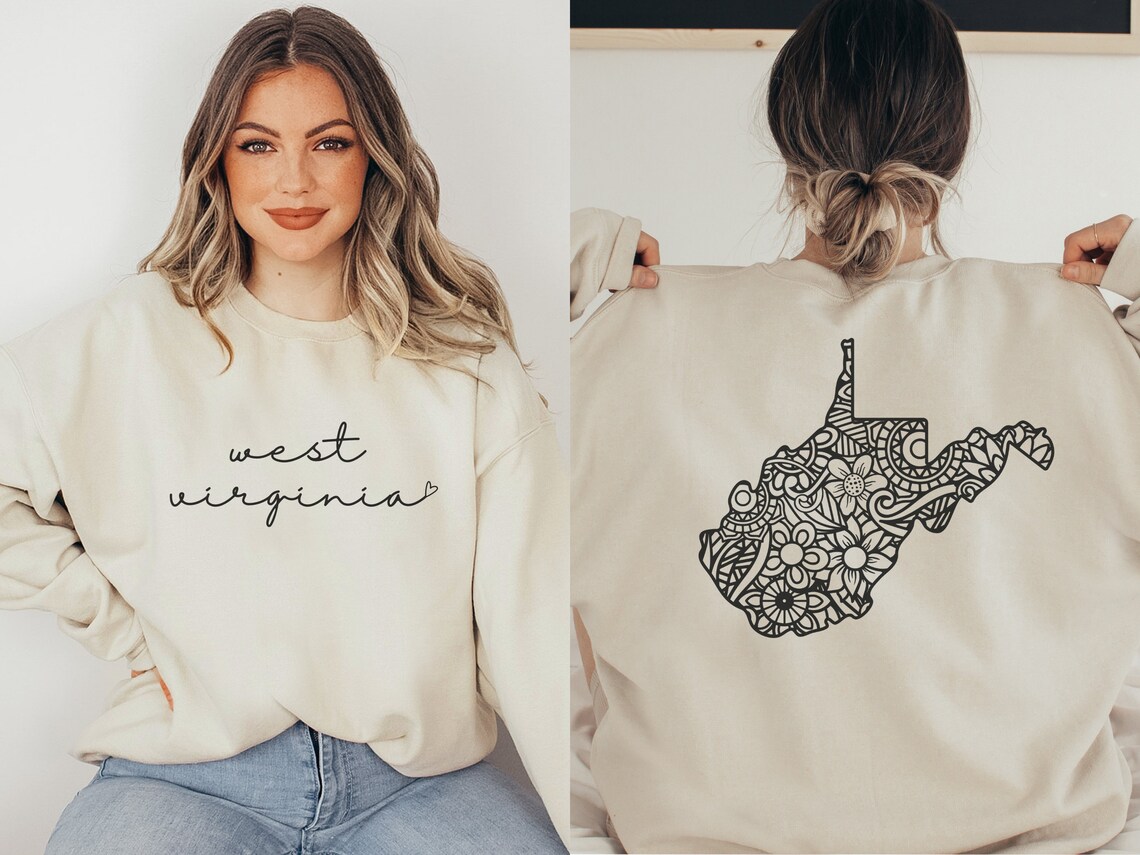 West Virginia Sweatshirt Floral West Virginia Crewneck - Etsy