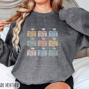 Camera Sweatshirt, Photographer Crewneck, Gift for Photographer, Retro ...