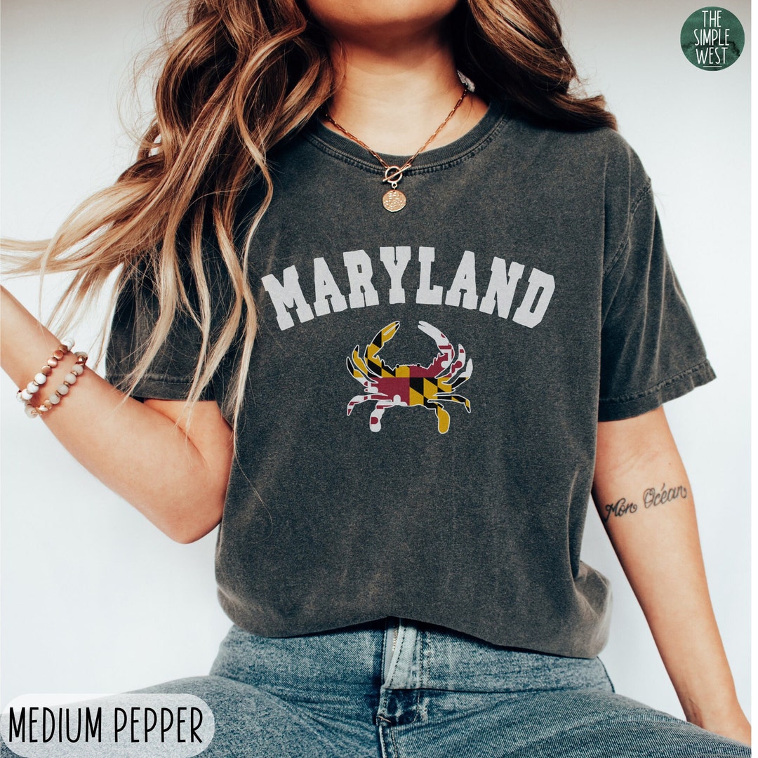 Maryland Flag Comfort Colors Shirt, Women’s Maryland Crab Crewneck Tee ...