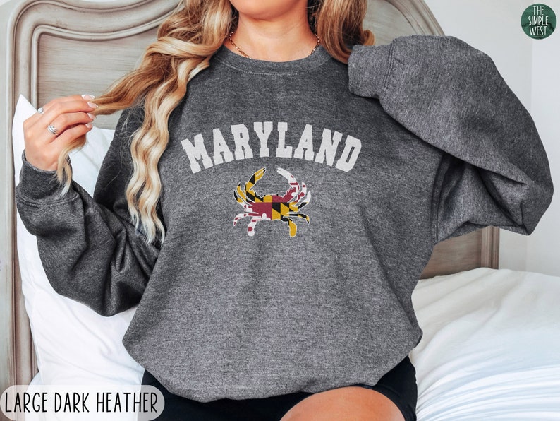 Maryland Sweatshirt | Women's Maryland Flag Crewneck | Maryland Home ...