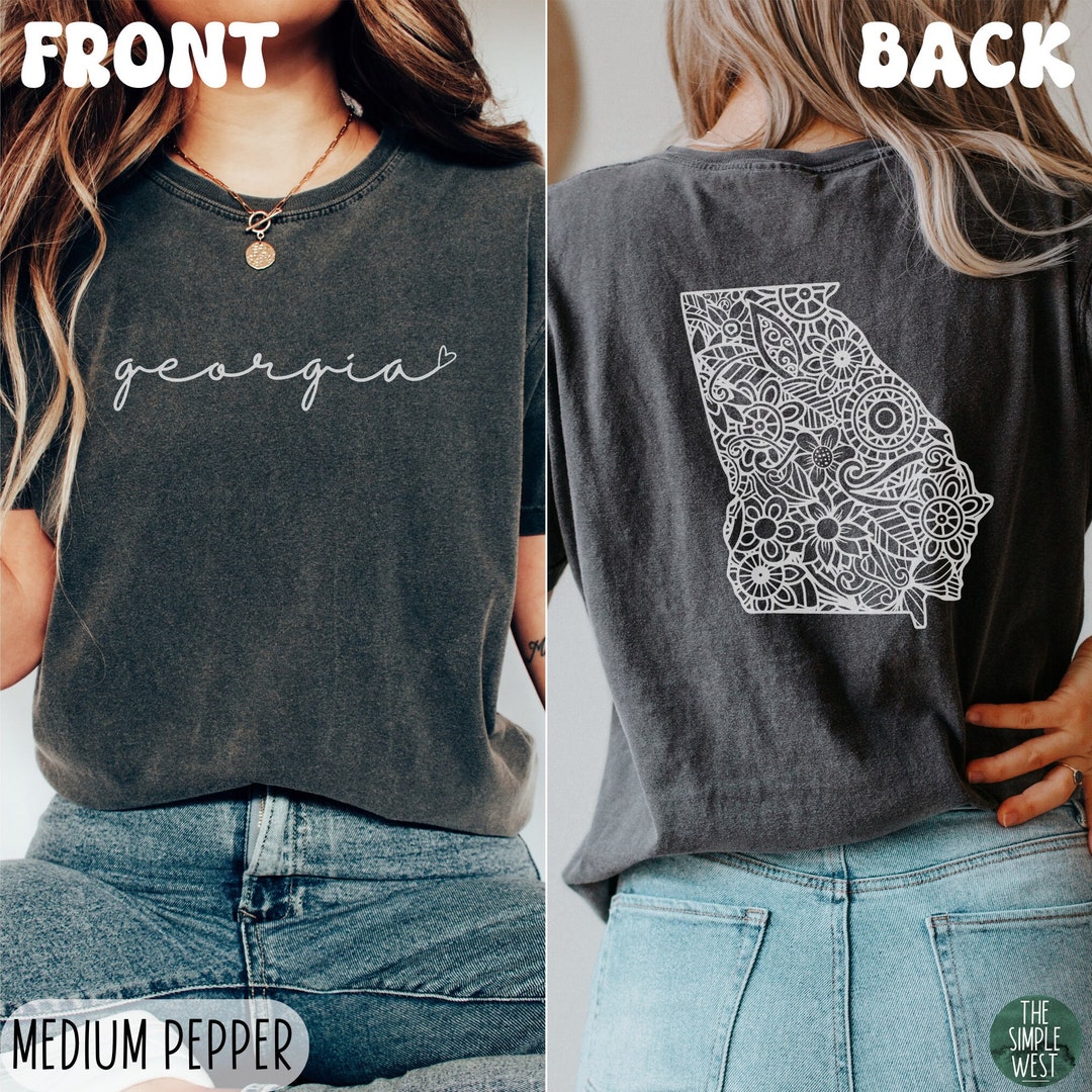 Georgia Comfort Colors Shirt, Women’s Floral Georgia Crewneck Tee ...