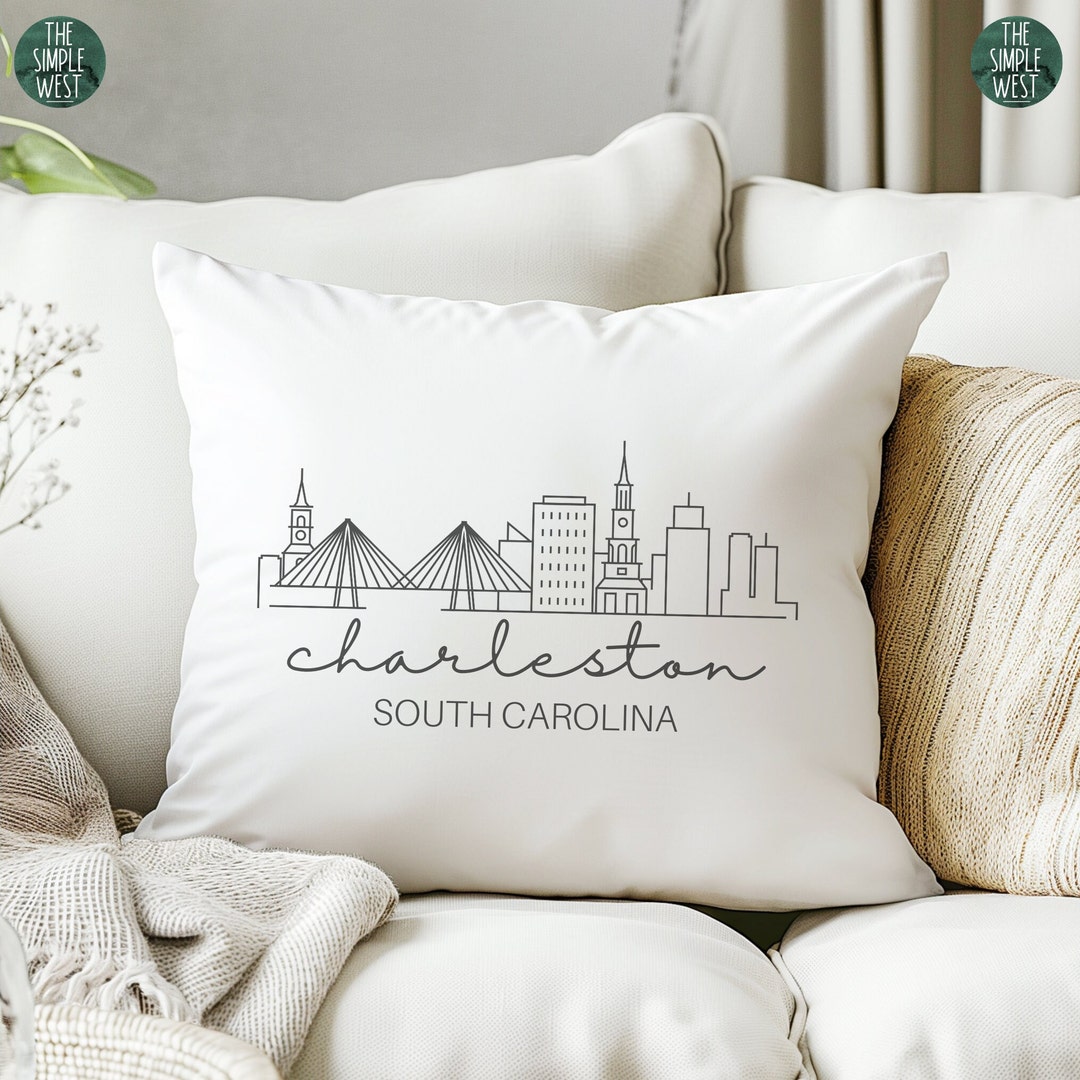 Charleston Pillow, Charleston Skyline Home Decor, Moving to Charleston ...