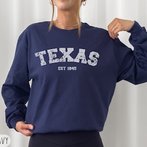 Texas Long Sleeve Shirt, Texas Home State Pride Crewneck Tee, Moving to ...