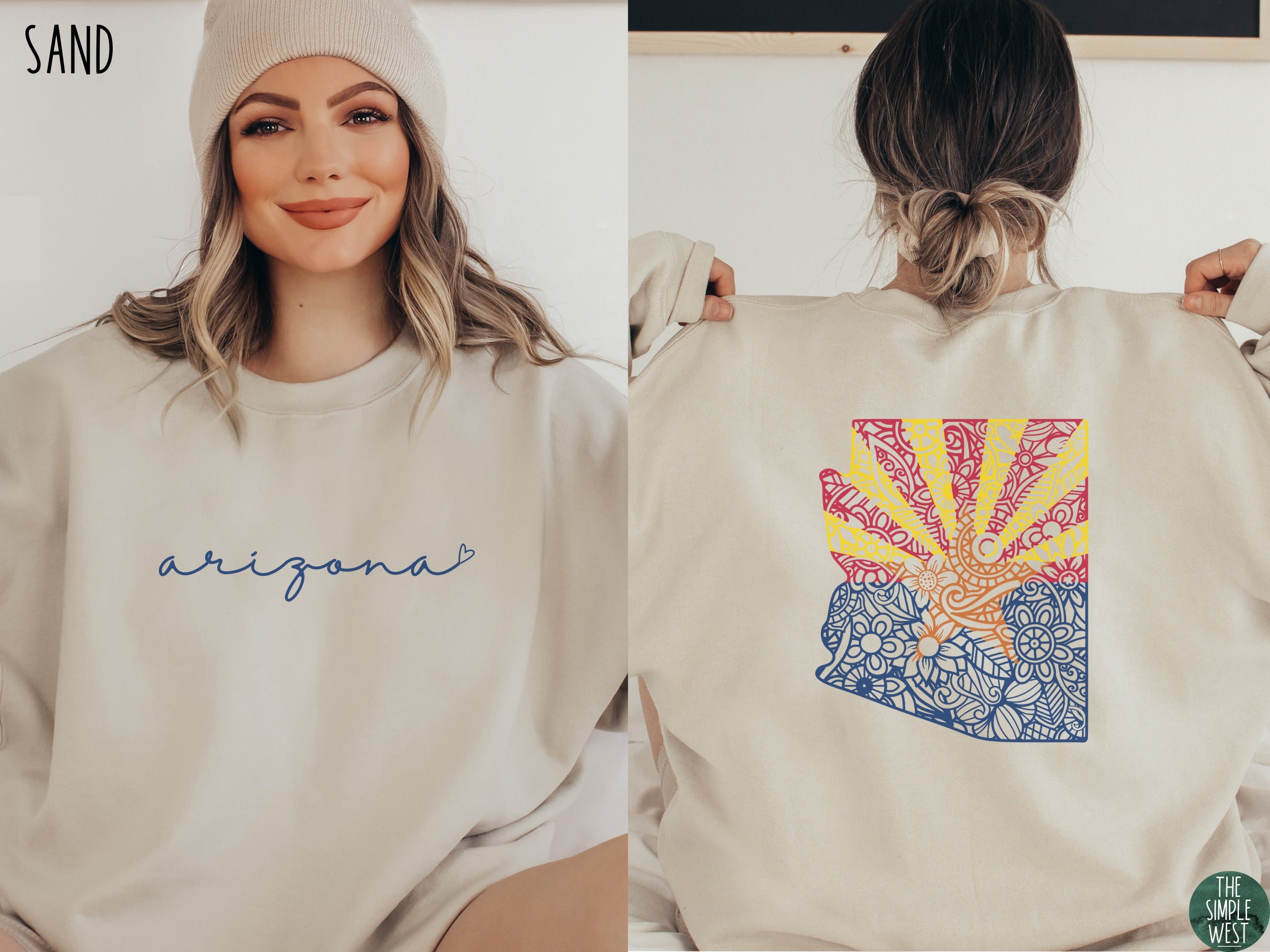 Arizona Sweatshirt | Womens Arizona Flag Crewneck | Arizona Home State ...