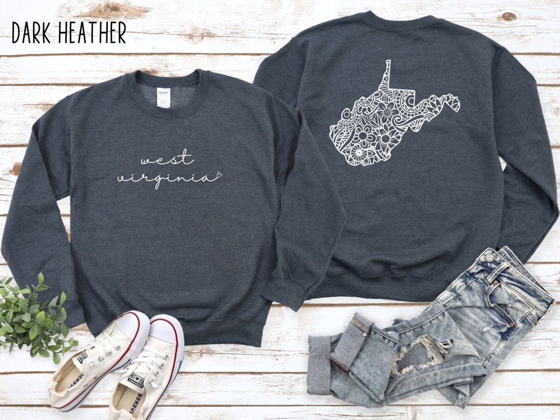 West Virginia Sweatshirt Floral West Virginia Crewneck - Etsy