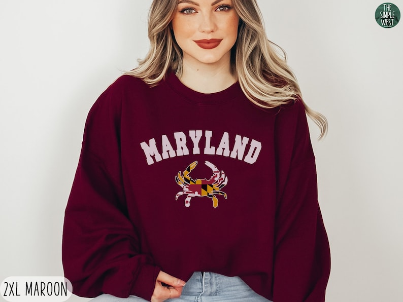 Maryland Sweatshirt | Women's Maryland Flag Crewneck | Maryland Home ...