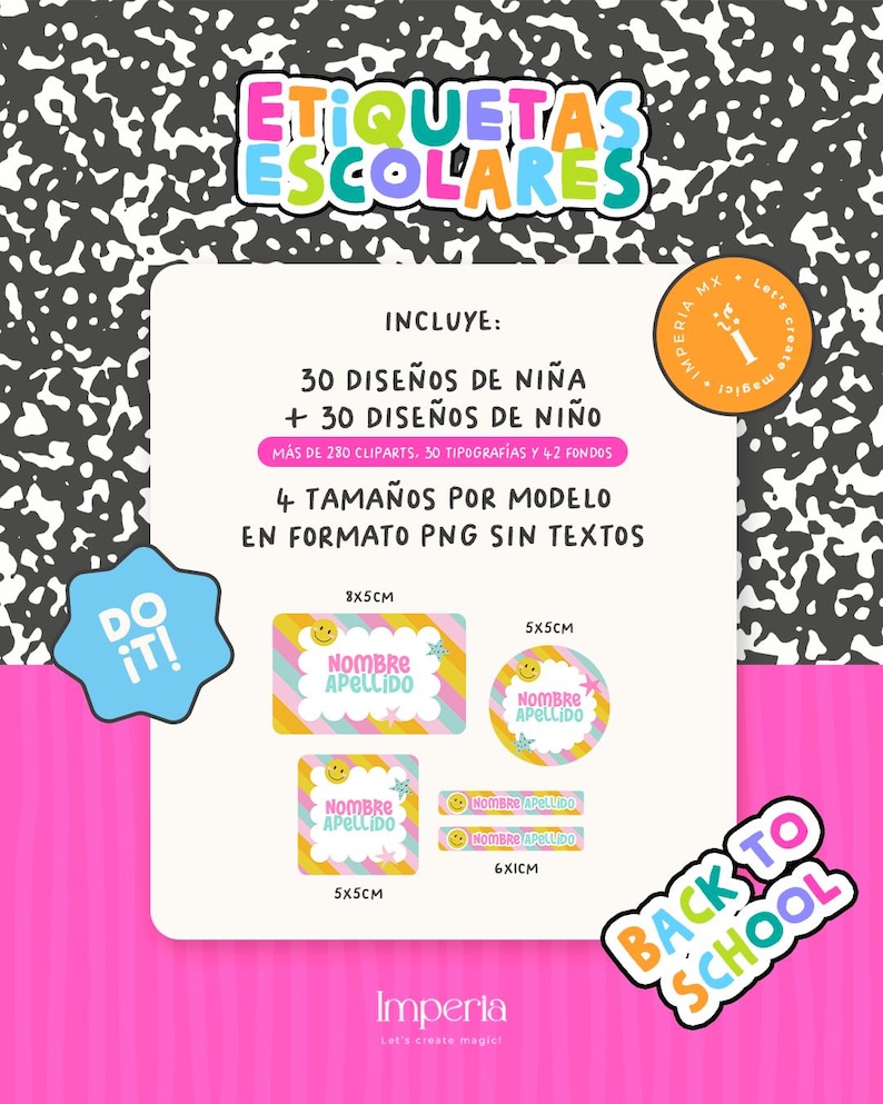 DIGITAL / archivos de etiquetas escolares / digital School Labels ...