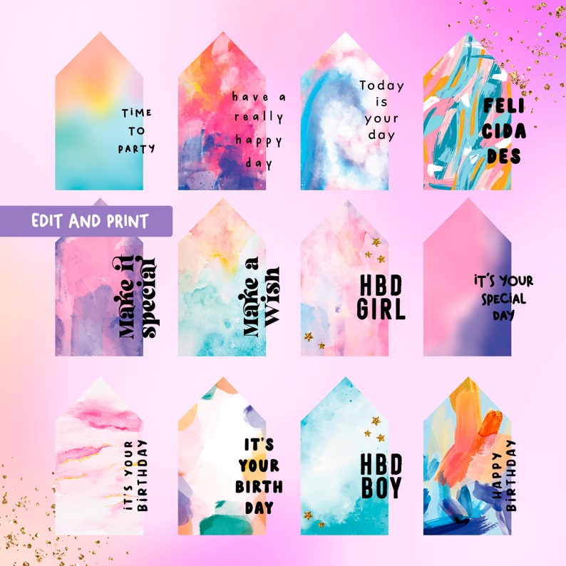 Birthday Tags Bundle - Etsy