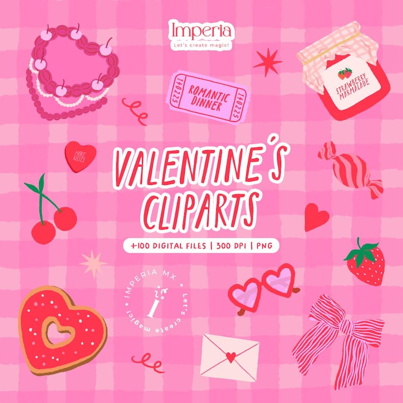 DIGITAL / Valentines Cliparts / Digital Papers / Fonts / Valentine's ...