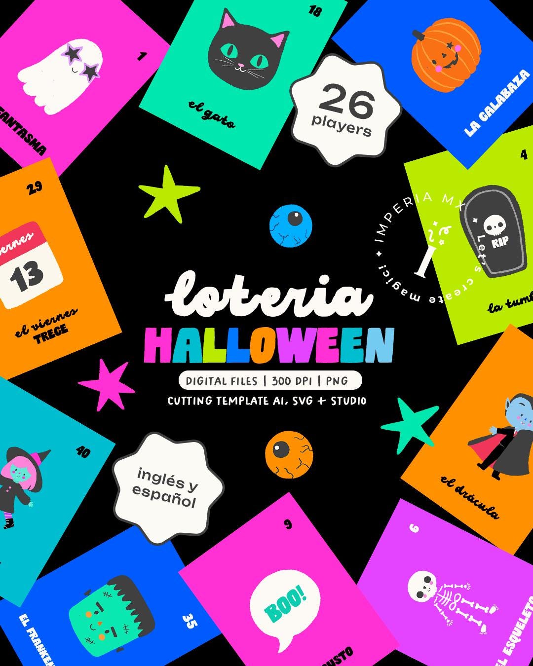 DIGITAL / 26 Players / Halloween Lottery Game / Bingo / Lottery Game ...