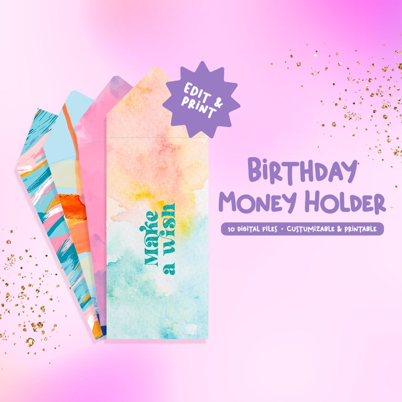 DIGITAL / Birthday Money Holder / Envelope / Birthday Money Envelopes ...