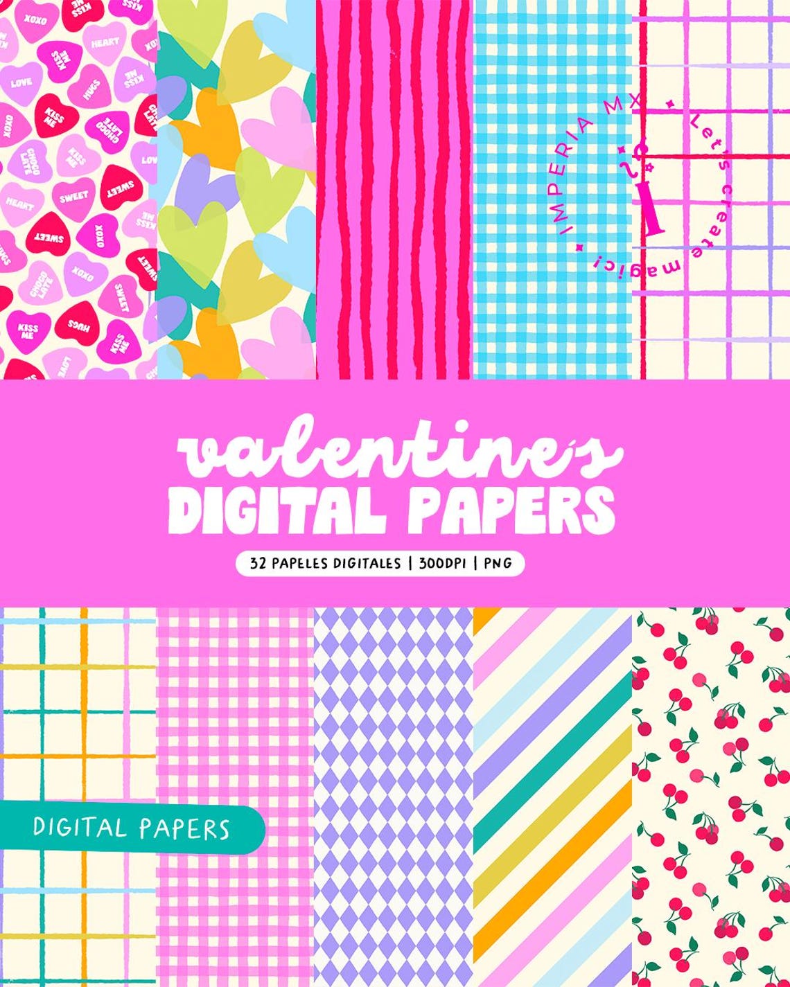 Valentines / Digital Papers / Valentine's Day Digital Papers - Etsy