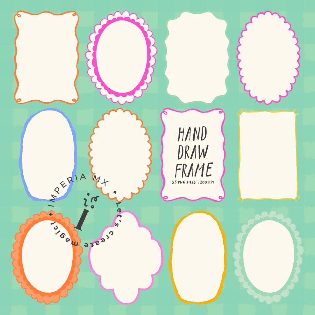 35 Hand Draw Frame / Flower Crown / Frames / Easter Spring / Easter ...