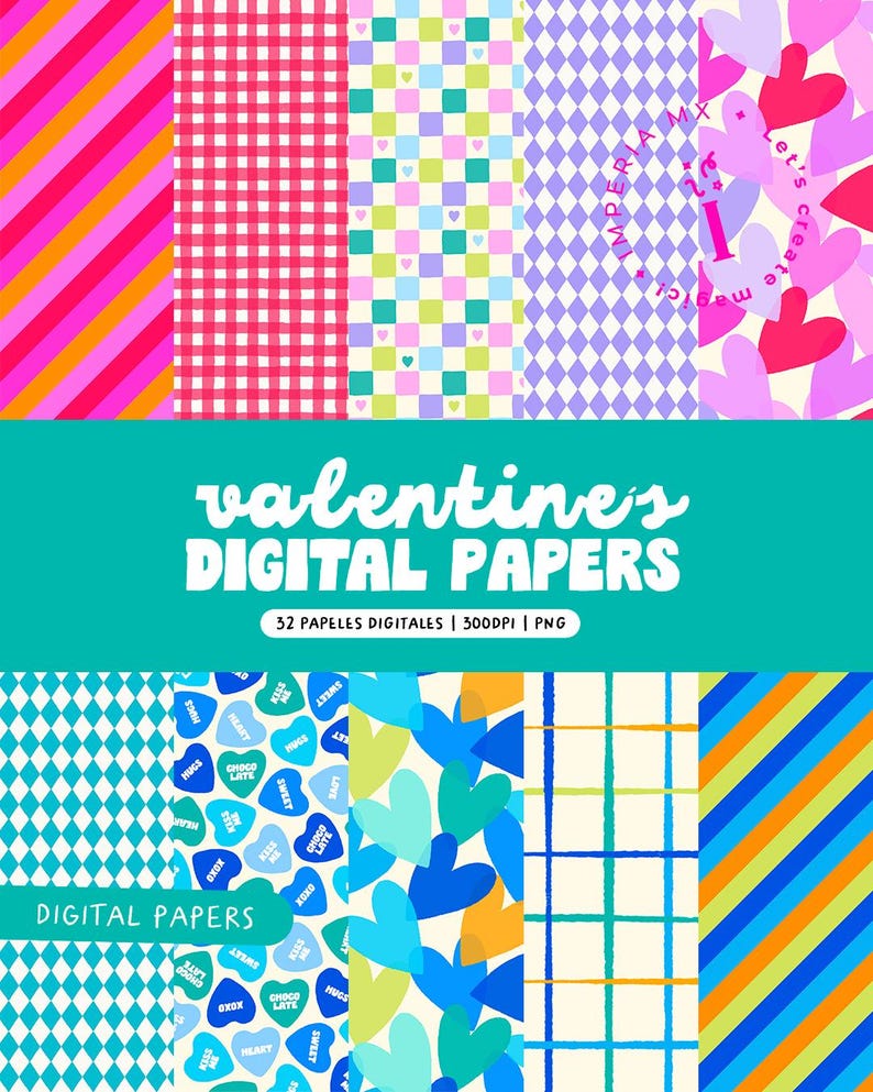 Valentines / Digital Papers / Valentine's Day Digital Papers - Etsy