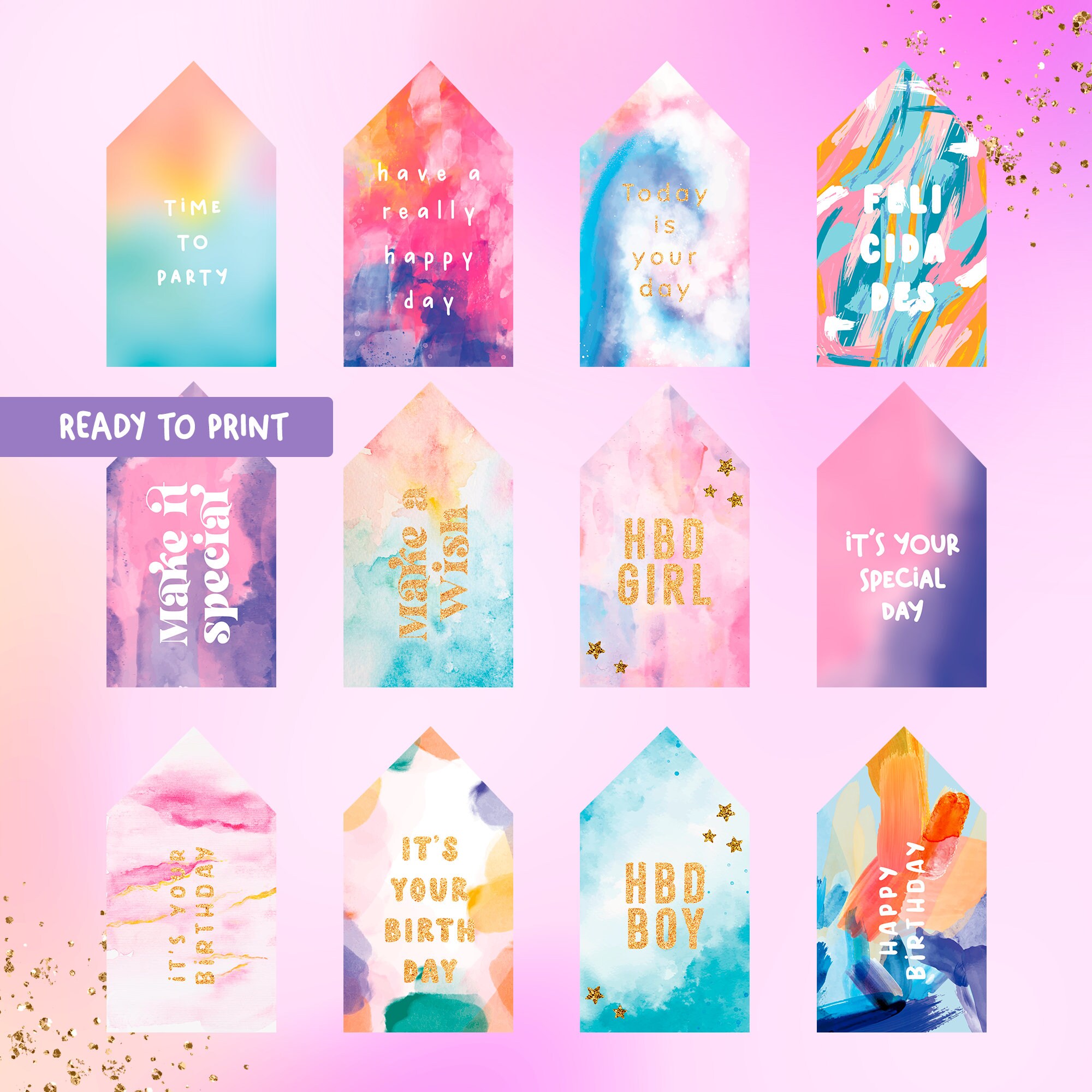 Birthday Tags Bundle - Etsy