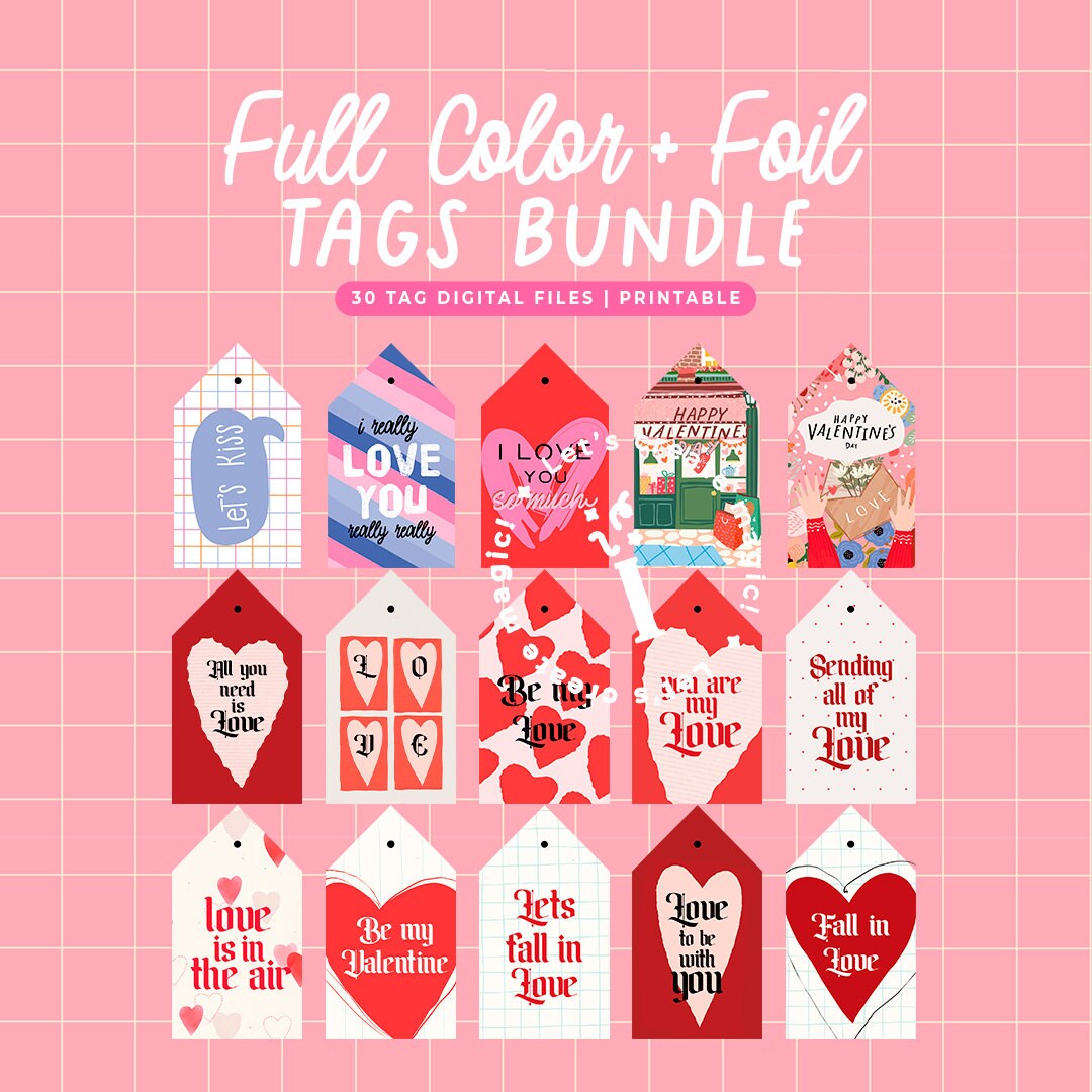 Digital / Valentine's Tags / Etiquetas para regalo de San Valentín ...